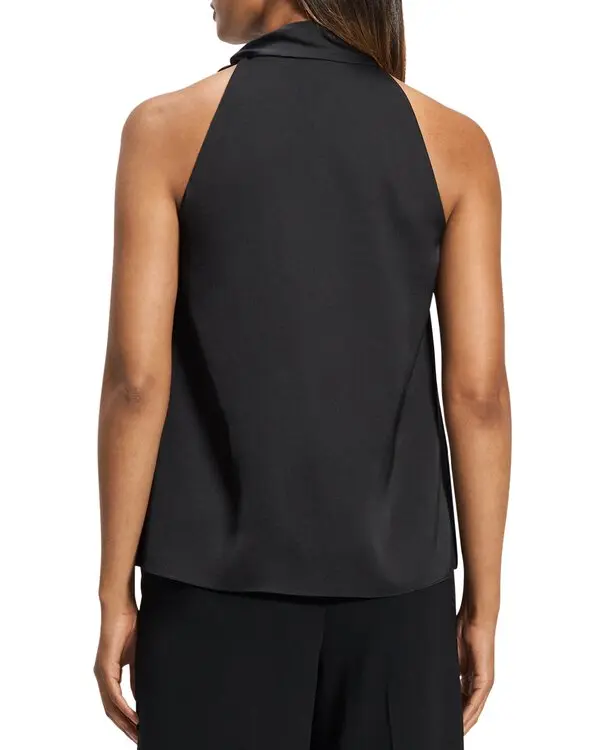 Theory Side Tie Halter Neck Top - Black