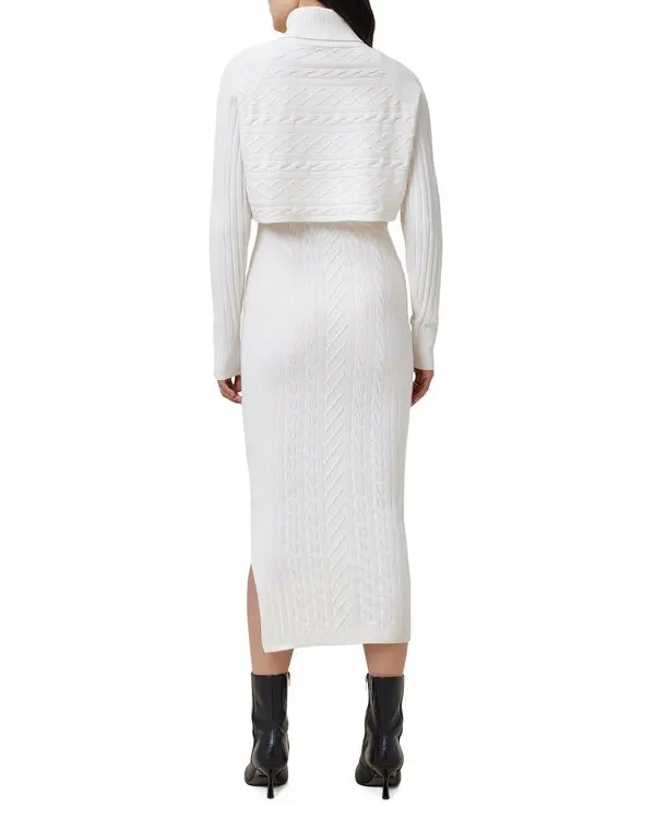 Muriel 2-in-1 Knitted Midi Dress - Cloud White
