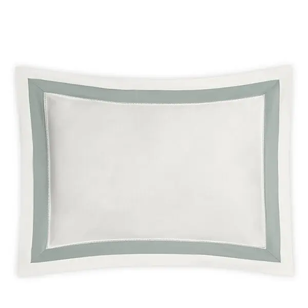 MATOUK Ambrose Sateen Boudoir Sham - Bone/celadon