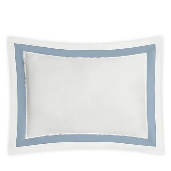 MATOUK Ambrose Sateen Boudoir Sham - Bone/hazy Blue