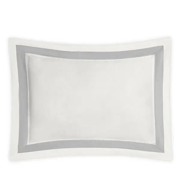 MATOUK Ambrose Sateen Boudoir Sham - Bone/silver