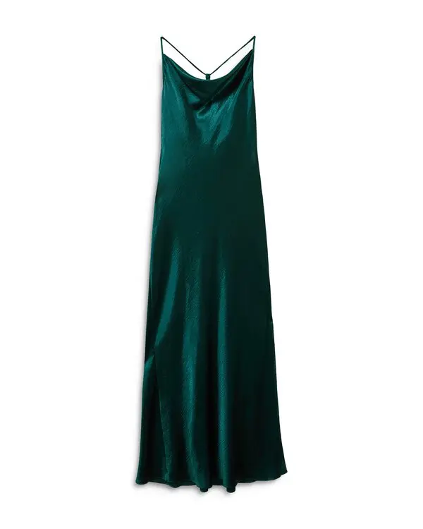 REISS Metallic Cowl Slip Dress