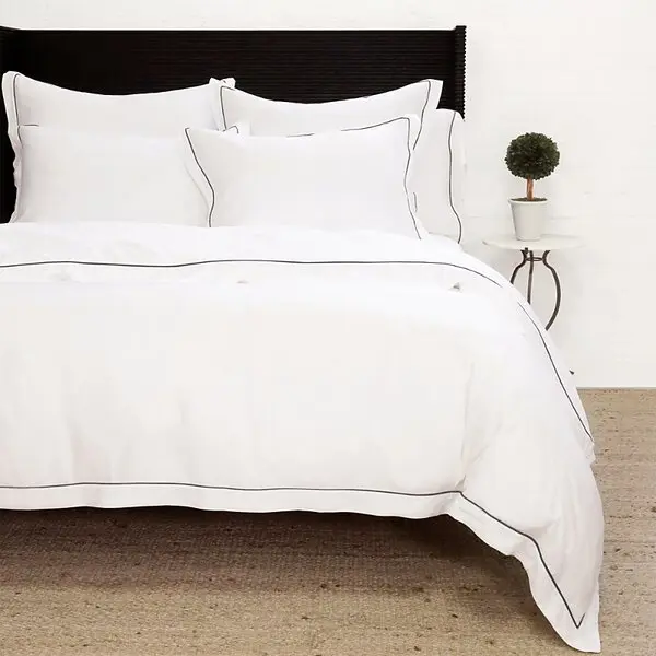 POM POM AT HOME Sheena Sateen Duvet Cover Set, Queen - Midnight