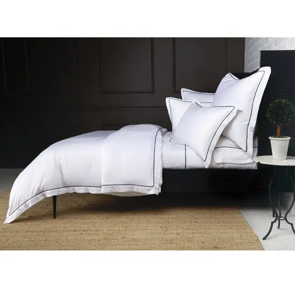 POM POM AT HOME Sheena Sateen Duvet Cover Set, Queen - Midnight