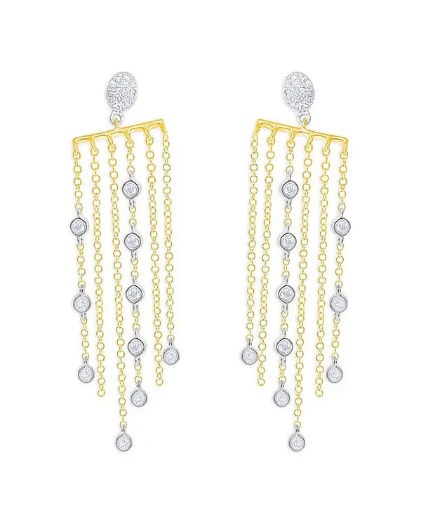 Meira T 14k Yellow Gold Diamond Fringe Earrings - Gold/white