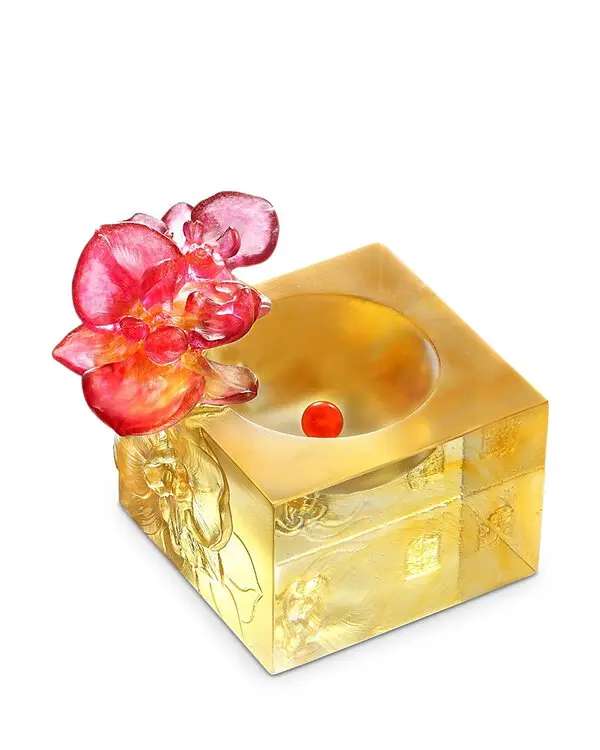 LIULI Crystal Flower, Moth Orchid, Red Radiance - Amber Gol