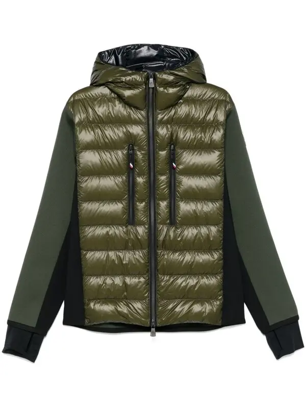 Moncler Panelled Down Jacket - Green