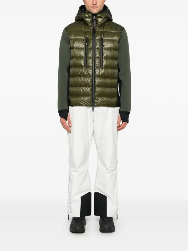 Moncler Panelled Down Jacket - Green