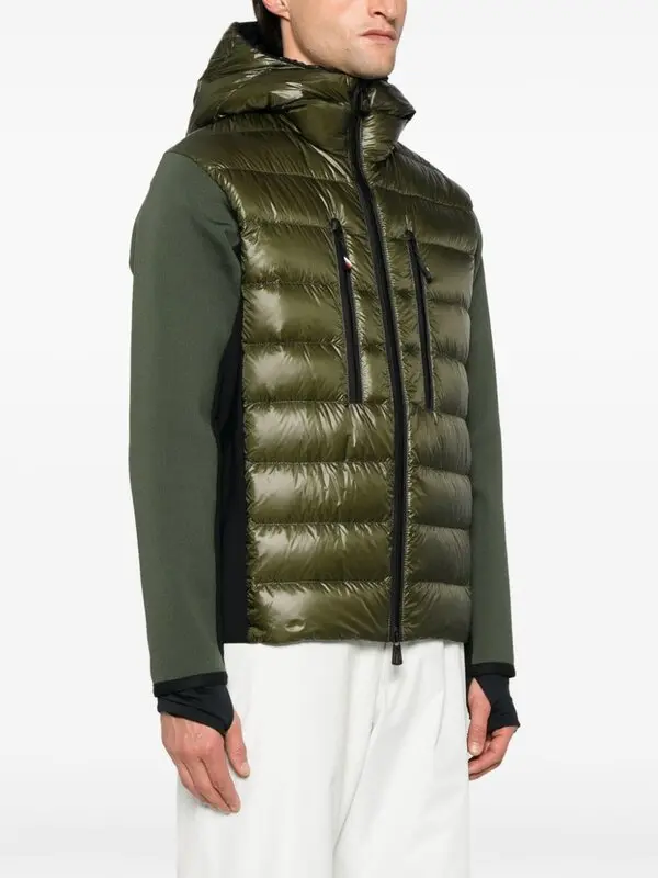 Moncler Panelled Down Jacket - Green
