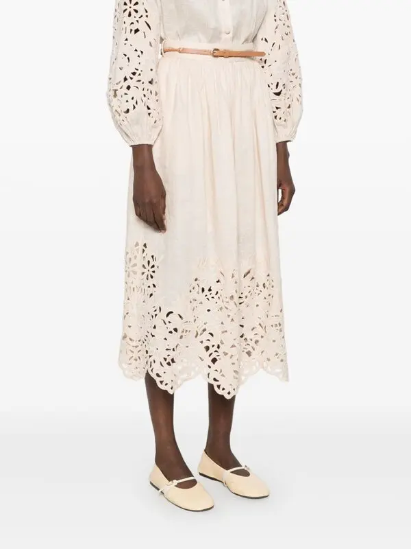 Zimmermann Wylie Midi Skirt - Neutrals