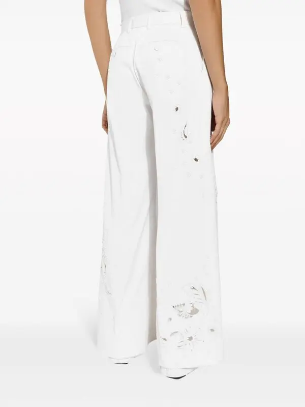 Dolce & Gabbana Floral-lace Cotton Trousers