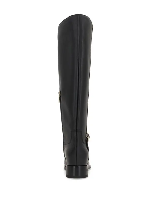 Santoni Buckle-detail Leather Knee-high Boots - Black