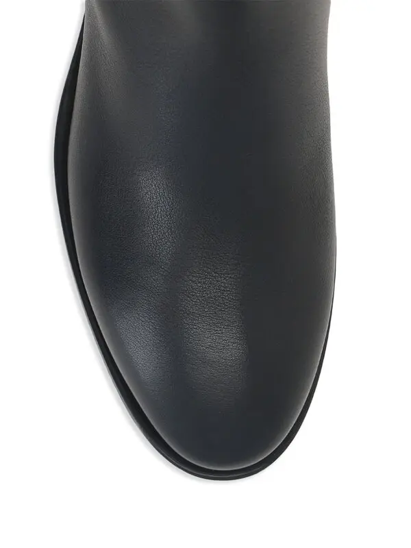 Santoni Buckle-detail Leather Knee-high Boots - Black