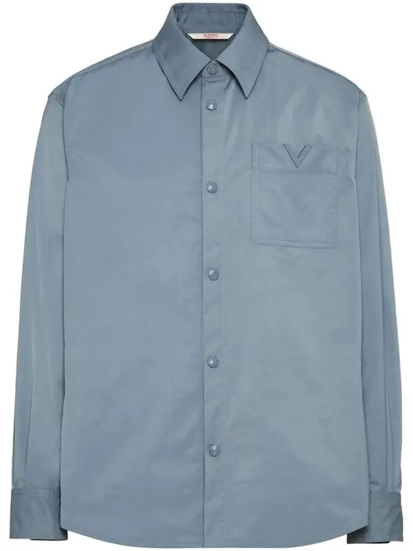 Valentino Garavani V-detail Shirt Jacket - Blue