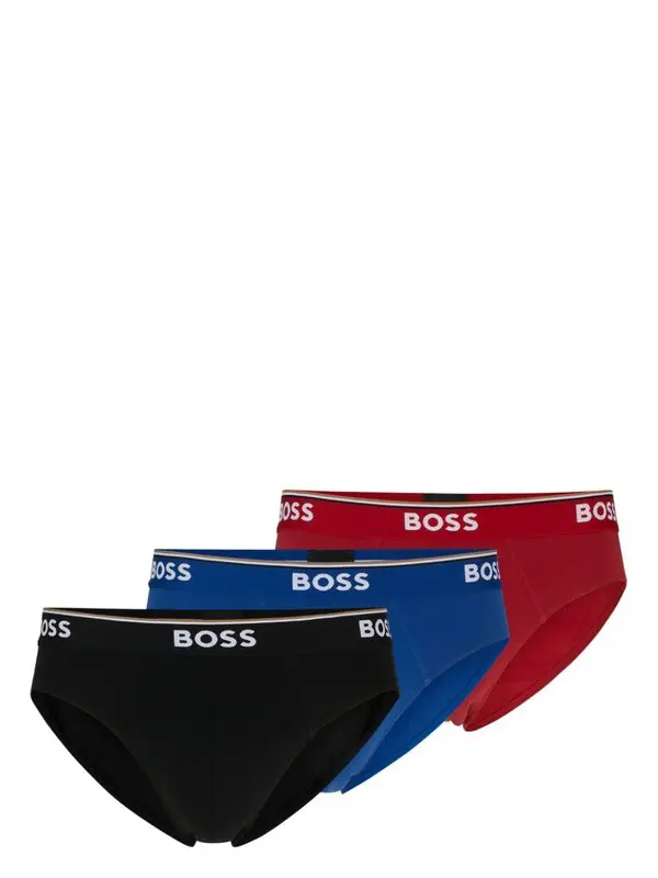 BOSS Logo-print Briefs - Black