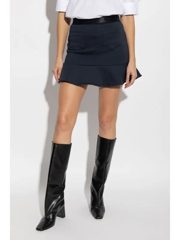 GANNI Flared-hem Mini Skirt