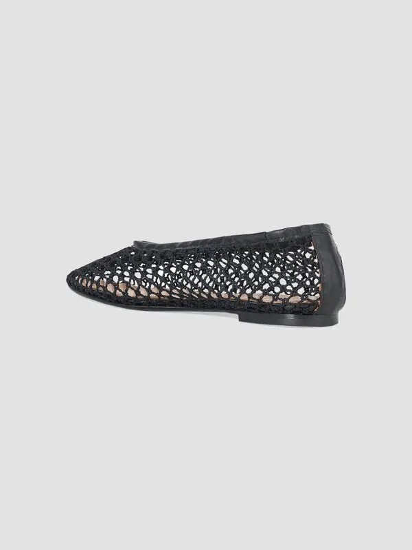 Staud Alba Crocheted Ballet Flats - Black