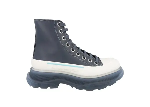 Alexander McQueen Tread Slick Boots - Navy Blue/white