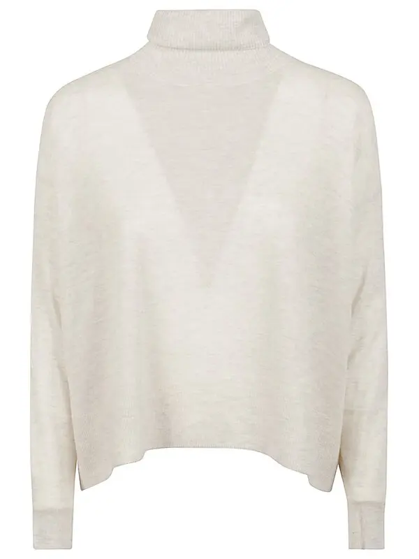 CT PLAGE Cashmere Turtleneck Sweater - Grey