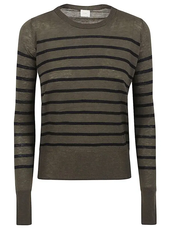 CT PLAGE Wool Striped Sweater - Kaki