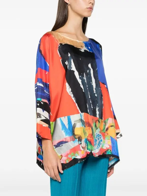 DANIELA GREGIS Printed Silk Blouse