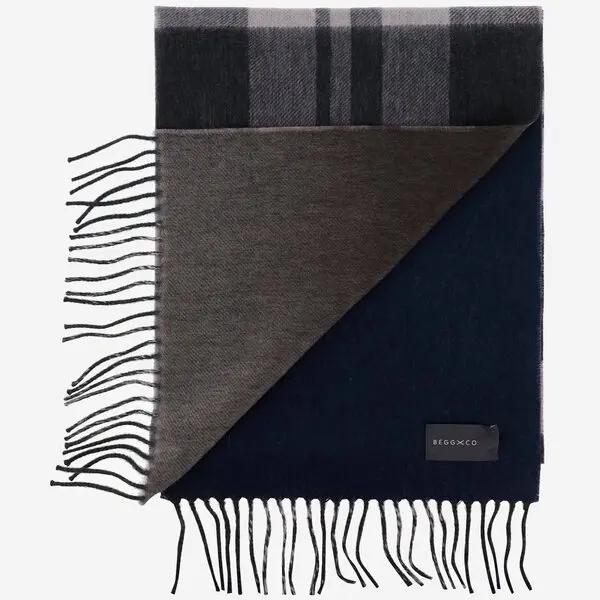 ALEX BEGG Cashmere Scarf With Check Pattern