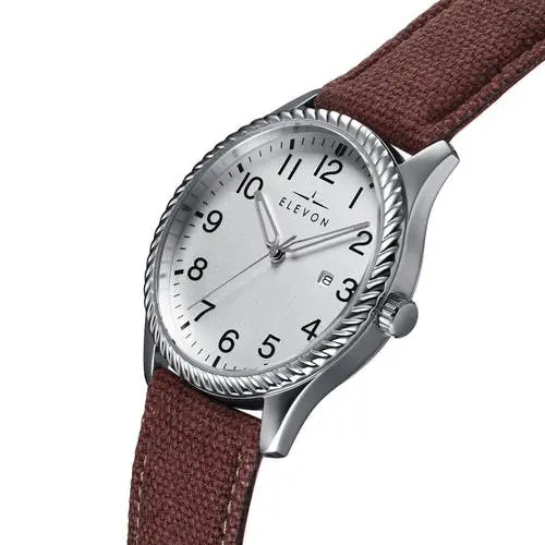 ELEVON Crosswind Strap Watch - Silver/brown