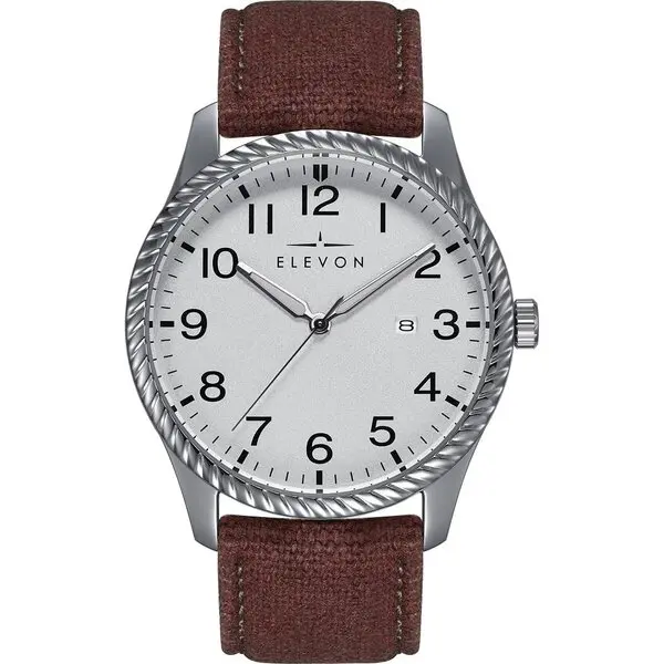 ELEVON Crosswind Strap Watch - Silver/brown