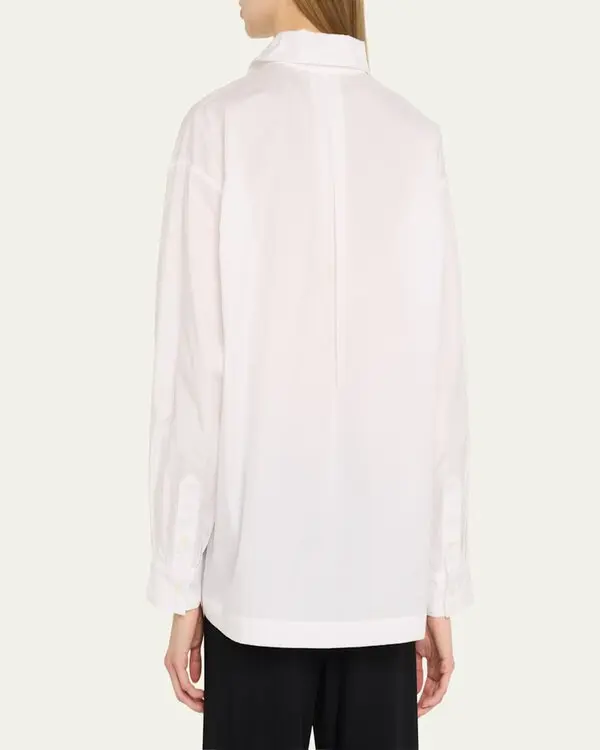 Eskandar Slim Cotton Shirt With Collar