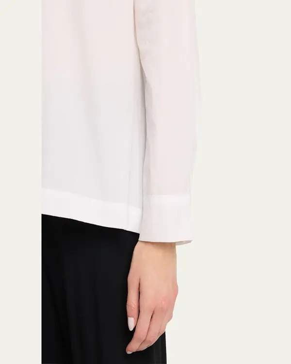 Eskandar Slim Cotton Shirt With Collar