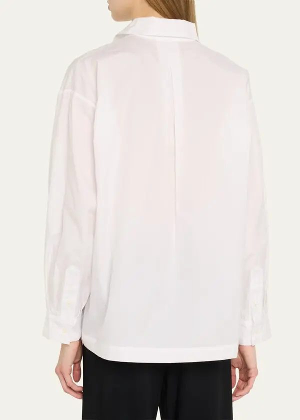 Eskandar Slim Cotton Shirt With Collar
