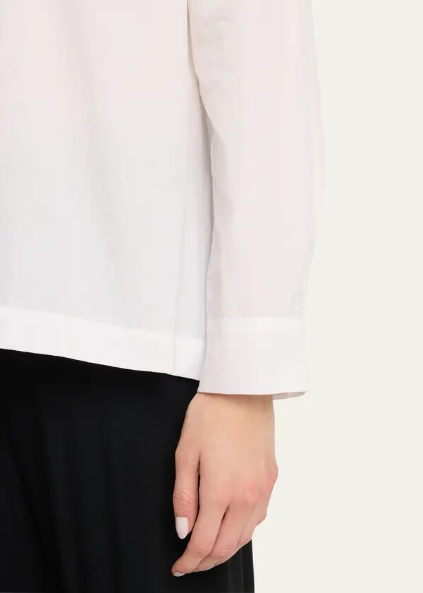 Eskandar Slim Cotton Shirt With Collar