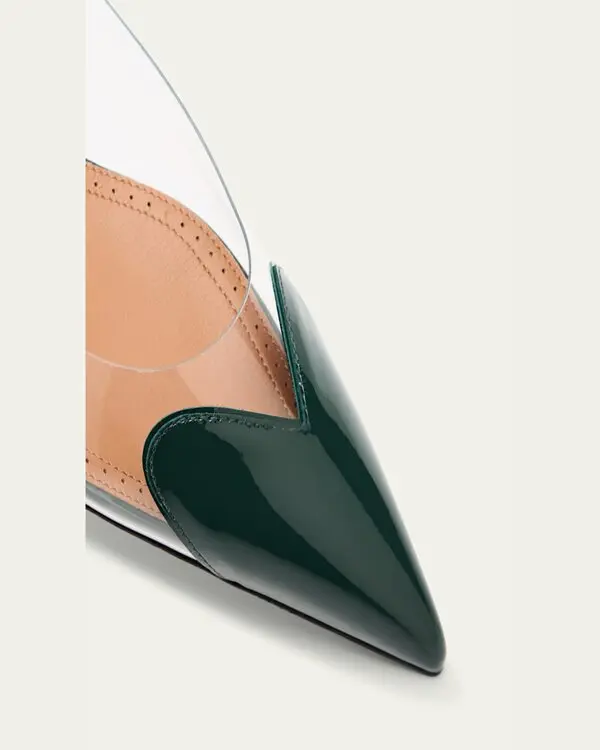 Alaïa Coeur Heart Slingback Ballerina Flats - Vert Bouteille