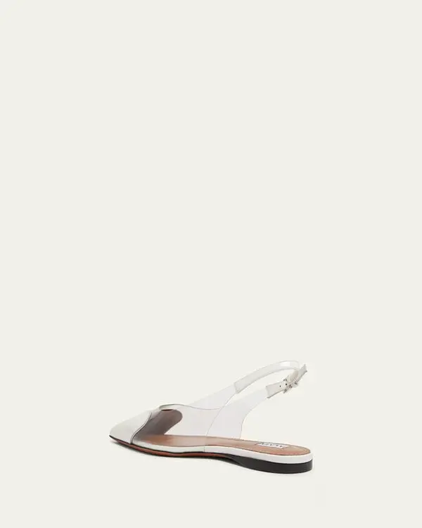 Alaïa Coeur Heart Slingback Ballerina Flats - Vert Bouteille