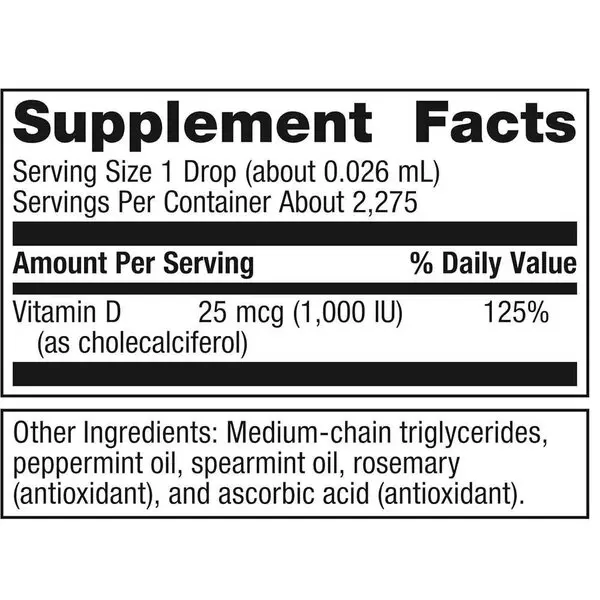 METAGENICS D3 Liquid Vitamin 2 Ounces