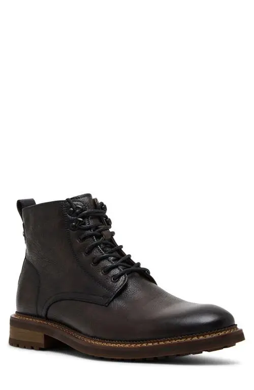 Steve Madden Noby Leather Lace-up Boots - Grey