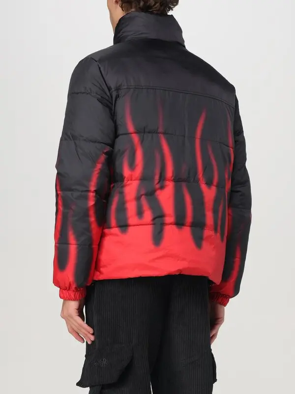 VISION OF SUPER Puffer Jacket With Flame Print