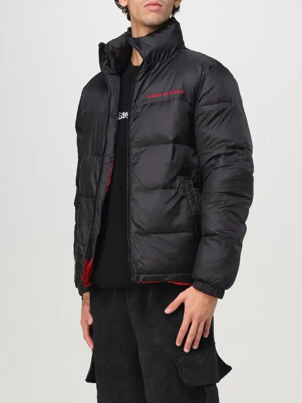VISION OF SUPER Puffer Jacket With Flame Print