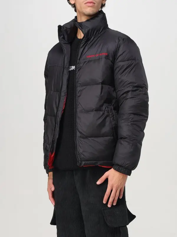 VISION OF SUPER Puffer Jacket With Flame Print