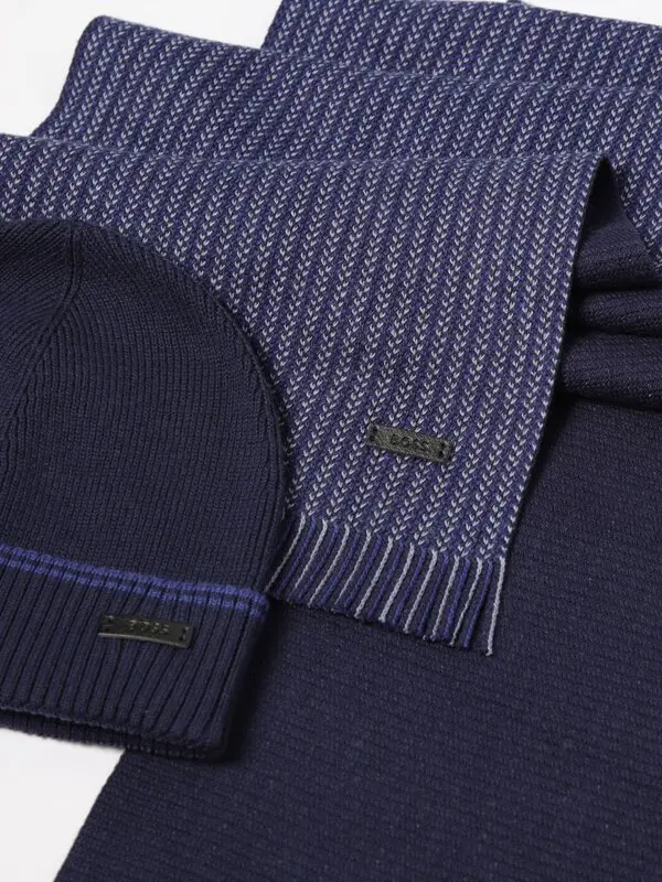 BOSS Hat And Scarf Set - Blue