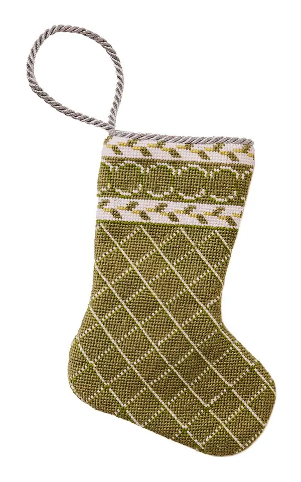 BAUBLE STOCKINGS Set-of-two Garden Lattice Bauble Stocking - Green