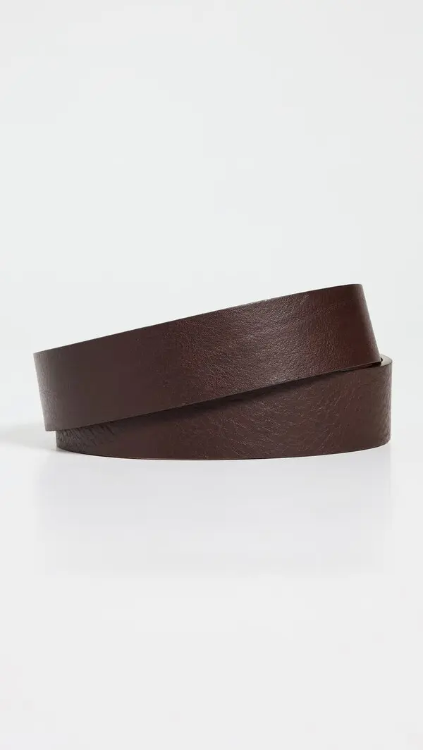 Shinola Lightning Bolt Keeper Leather Belt - Deep Brown