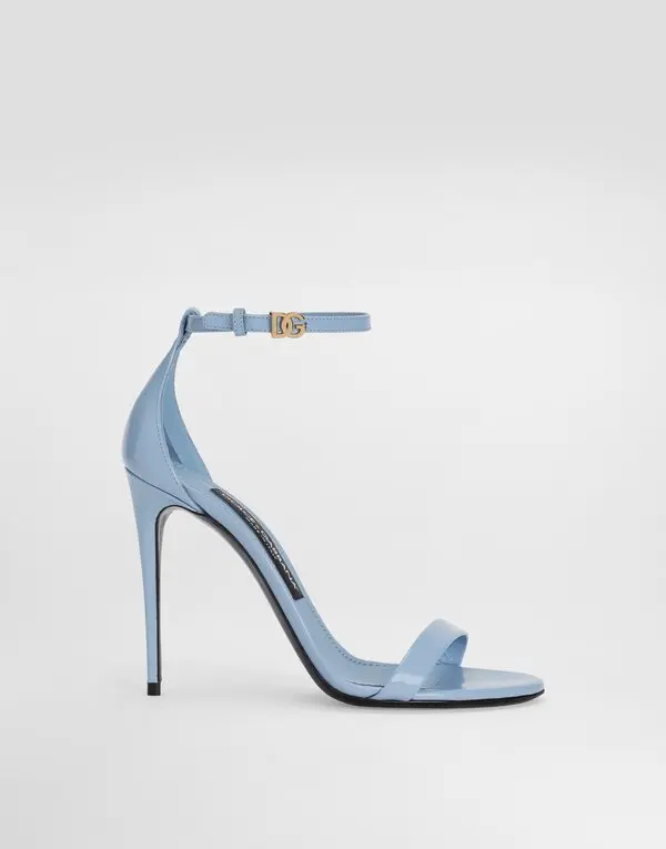 Dolce & Gabbana Polished Calfskin Sandals - Light Blue