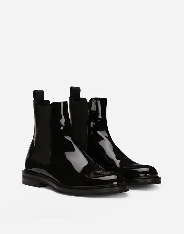 Dolce & Gabbana Calfskin Ankle Boots With Dg Logo