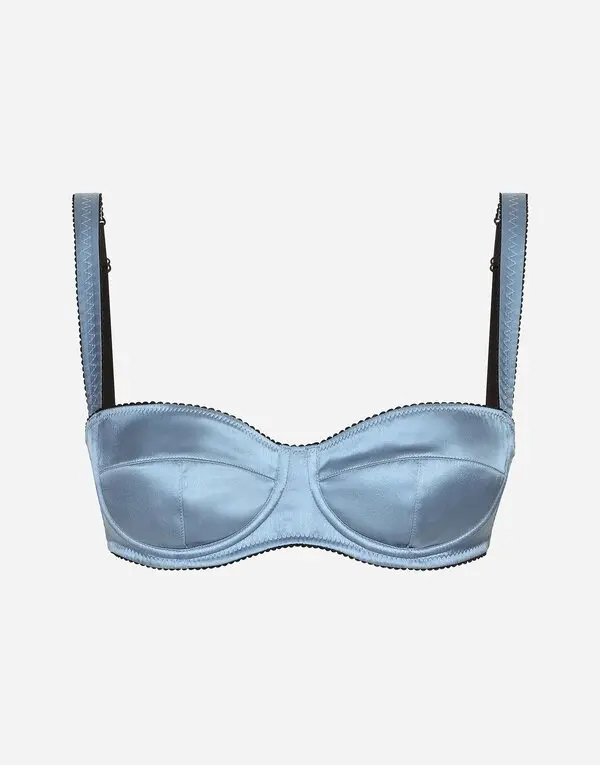 Dolce & Gabbana Satin Balconette Bra - Light Blue