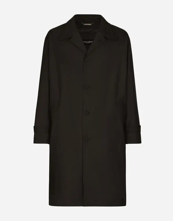 Dolce & Gabbana Nylon Trench Coat With Logo Tag