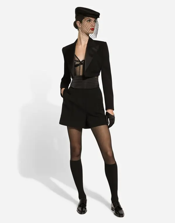 Dolce & Gabbana Wool Gabardine Tuxedo Shorts