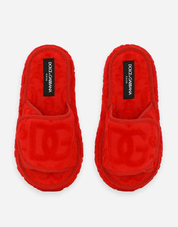 Dolce & Gabbana Terry Cotton Plateau Slides - Multicolor