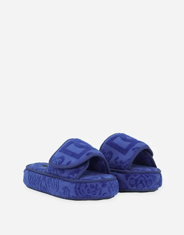 Dolce & Gabbana Terry Cotton Platform Slides - Multicolor