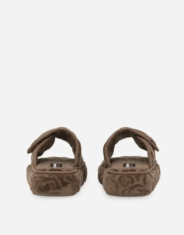 Dolce & Gabbana Terry Cotton Plateau Slides - Multicolor